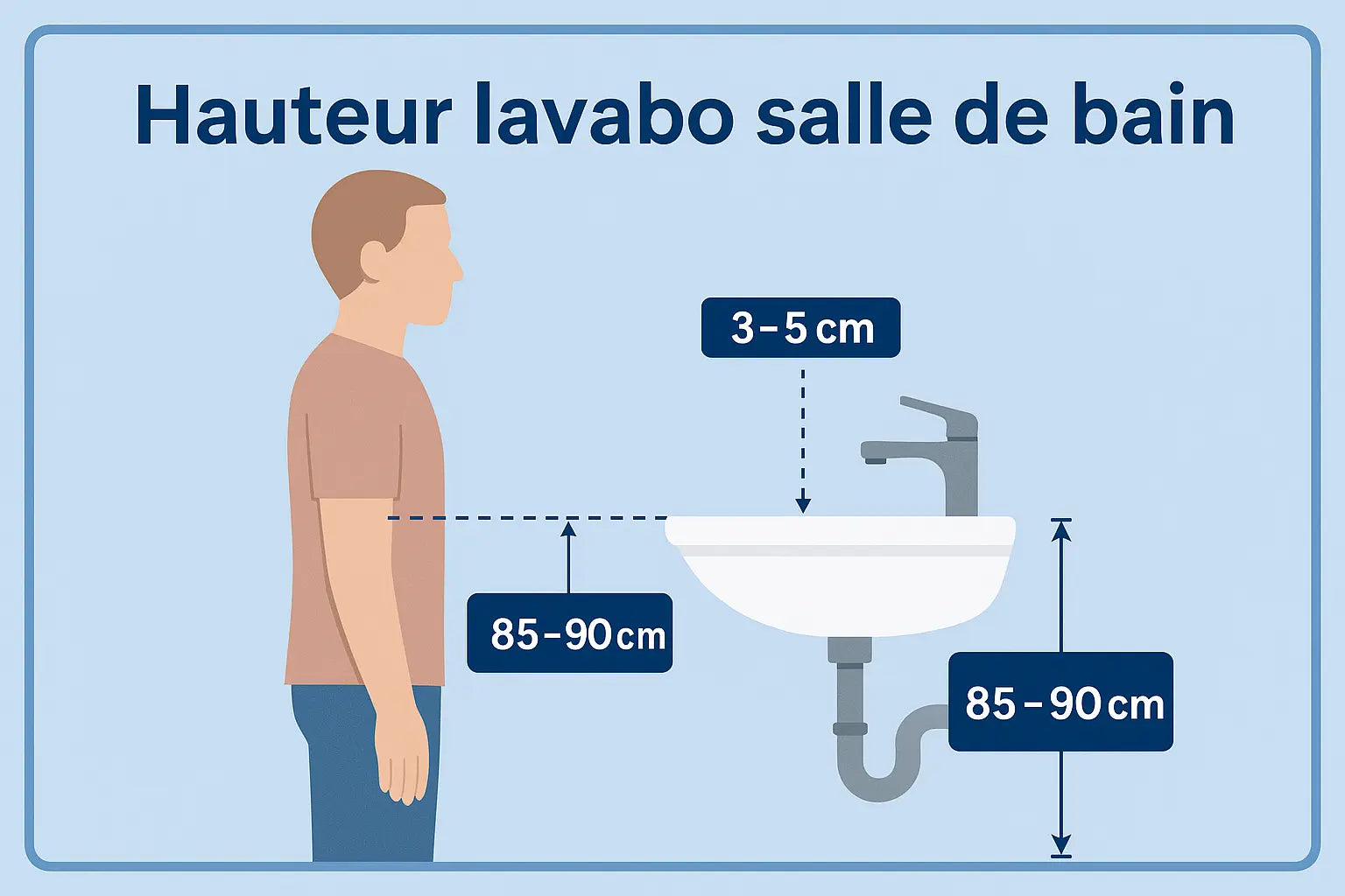 Quelle est la hauteur idéale d’un lavabo salle de bain