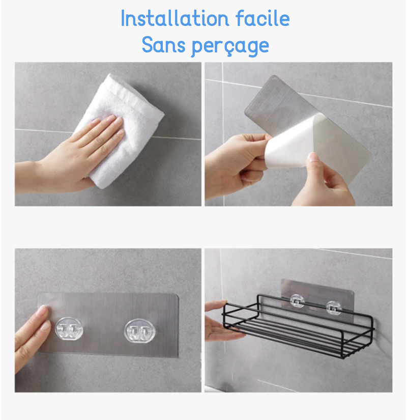 Tablette salle de bain sans percer - L'Univers du Bain